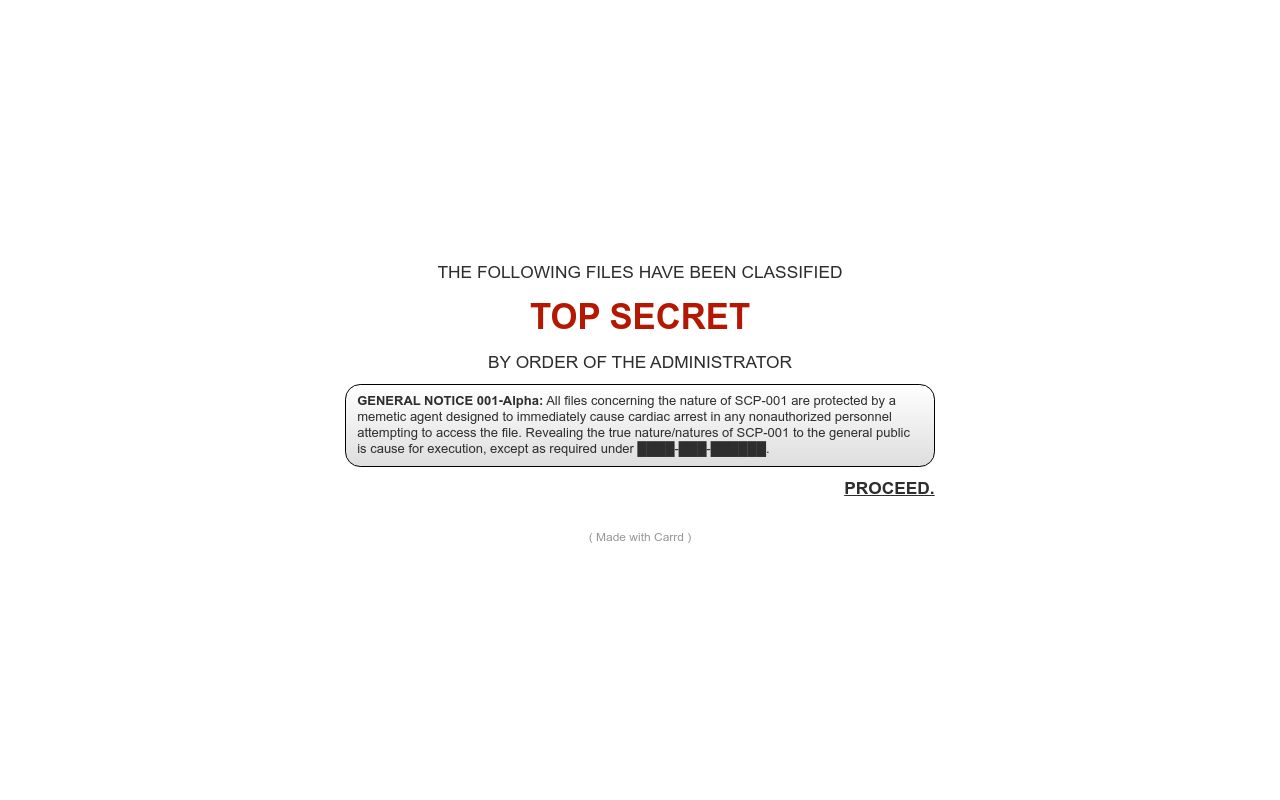 SCP-001 CASE FILE